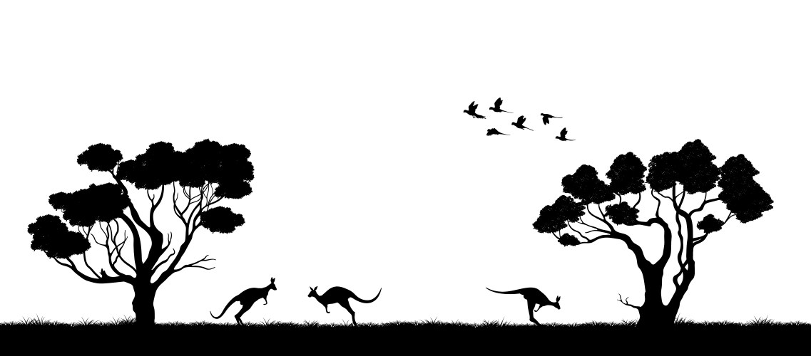 Australian Outback Silhouette Royalty Free Vector Image