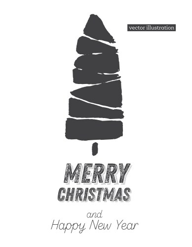 Simple wavy christmas tree symbol Royalty Free Vector Image