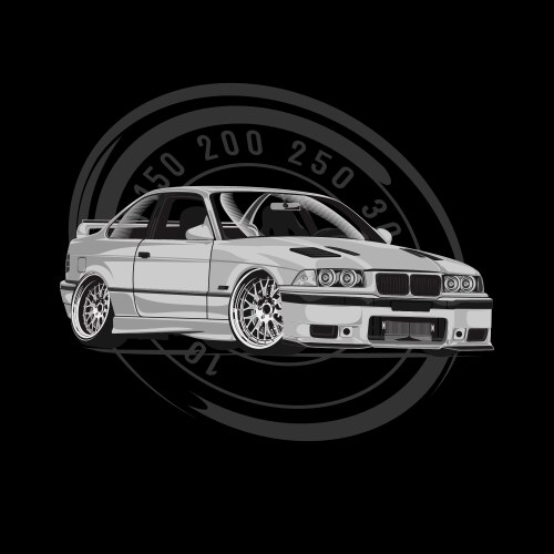 Bmw e34 Royalty Free Vector Image - VectorStock