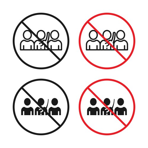 Please do not ask sign icon set inquiry Royalty Free Vector