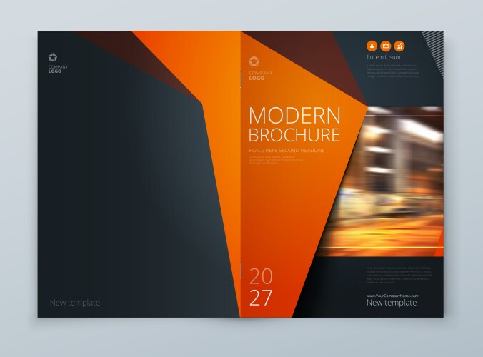 Cover of the training diary a4 brochure design Vector Image