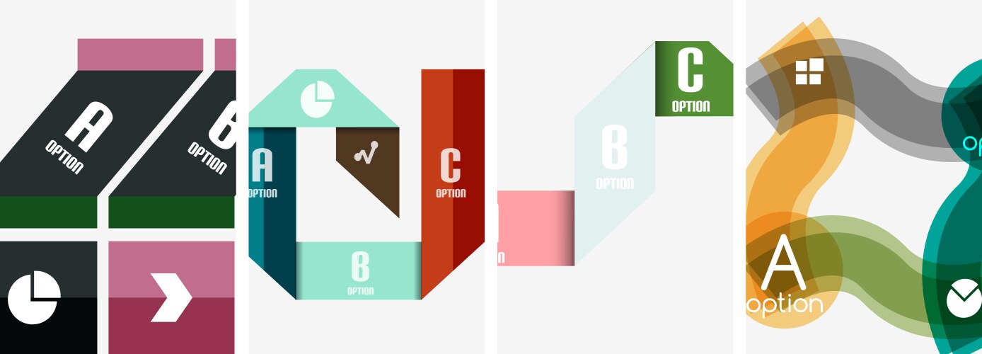 A bunch of different colored boxes with the letter