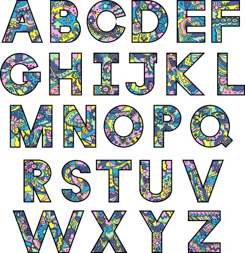 Kids abc cards letter study set english alphabet Vector Image