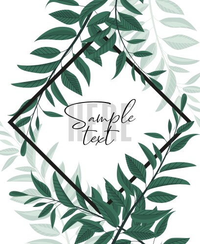Card with branches and leaf Royalty Free Vector Image