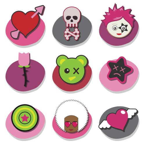 Emo doodles Royalty Free Vector Image - VectorStock