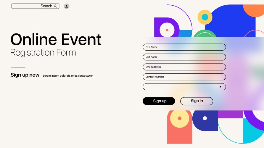 Sign up page purple gradient registration form Vector Image Sign up page purple gradient registration form Vector Image
