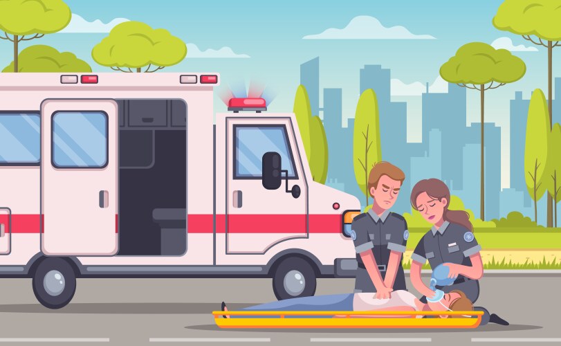 Cartoon paramedic Royalty Free Vector Image - VectorStock