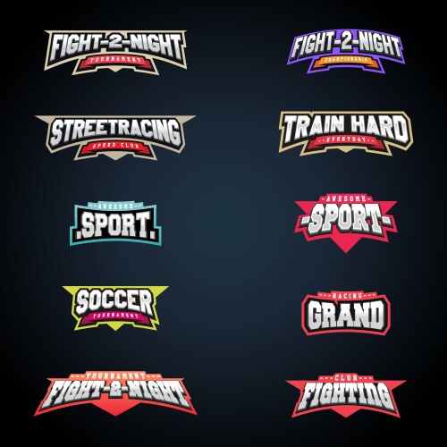 Mega set of sports logos emblems team Royalty Free Vector