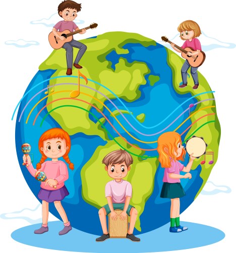Children picking up rubbish earth day poster Vector Image