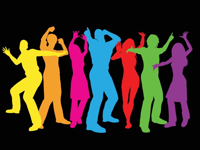 Colourful People Dancing Vector Images (over 610)