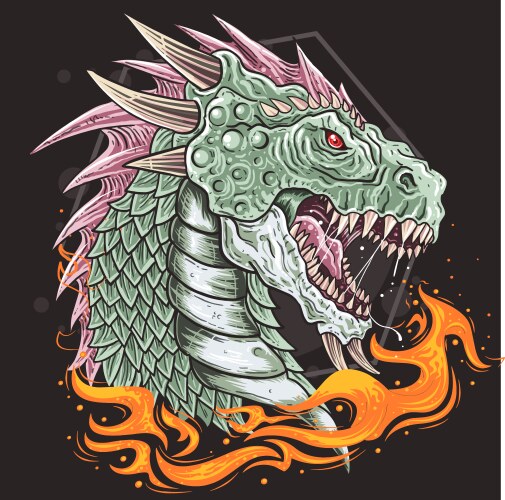 Dragon head Royalty Free Vector Image - VectorStock