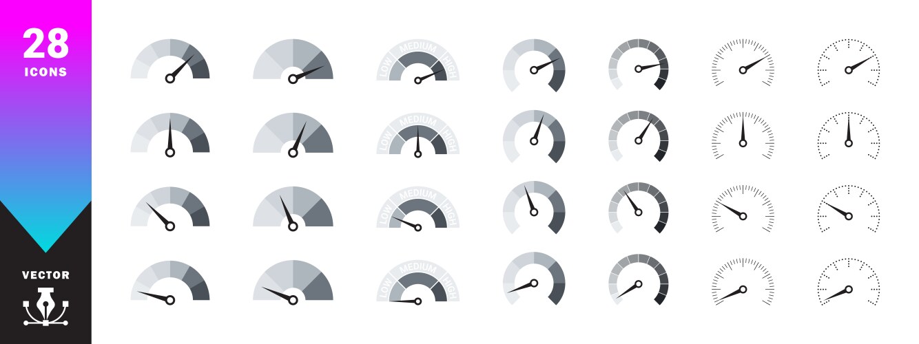 Low Medium High Dial Vector Images (over 390)
