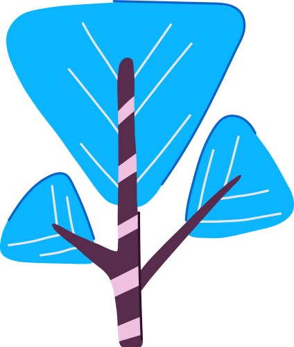 Forest tree doodle flat cartoon Royalty Free Vector Image