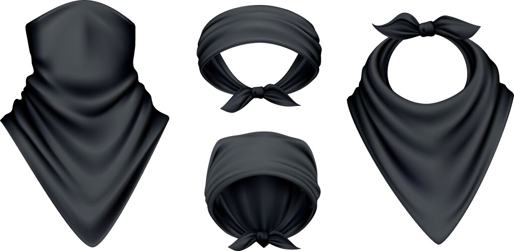 Bandanas realistic headbands for bikers sport Vector Image