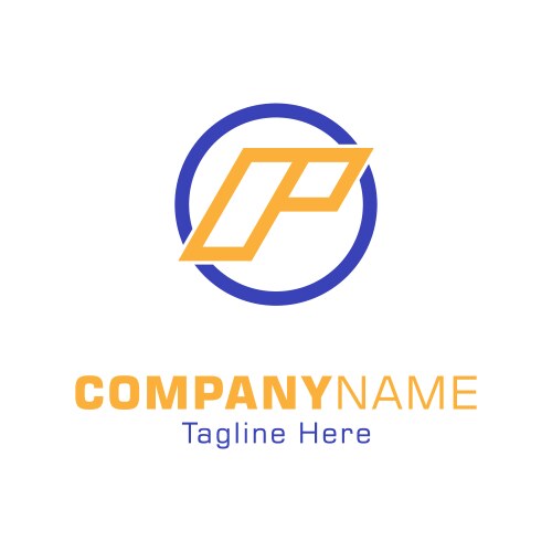 Creative letter p flat inside of circle logo Vector Image