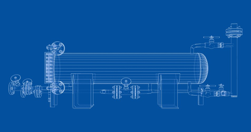 Water tank blueprints Royalty Free Vector Image