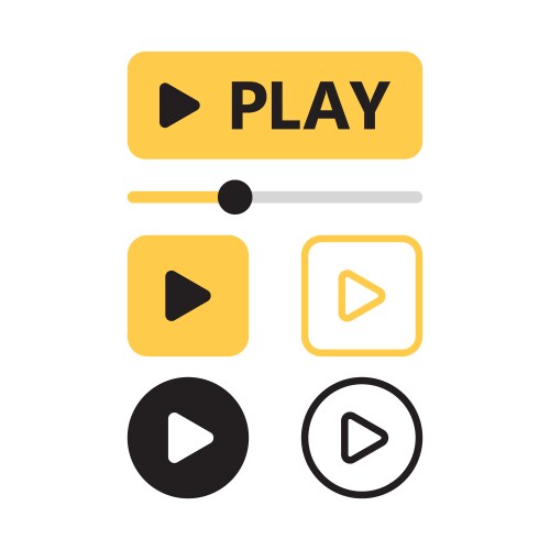 Play button icon in flat style music player Vector Image