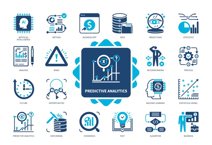 Marketing predictive analytics concept ml Vector Image