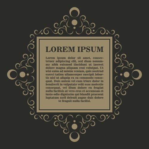 Calligraphic square ornament frame lines Vector Image