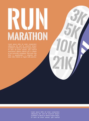 City running marathon athlete runner feet Vector Image