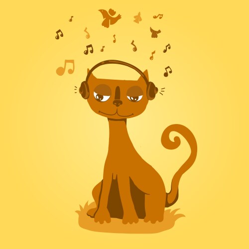 Cute funny music cats isolated Royalty Free Vector Image