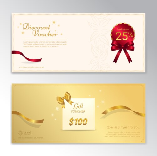 Elegant gift voucher or card template Royalty Free Vector