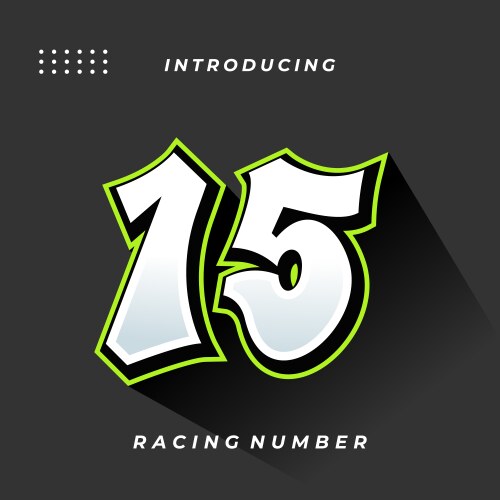 Premium decal racing number template Royalty Free Vector