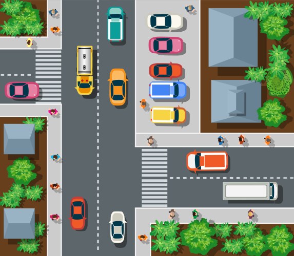 Four landscapes from top view Royalty Free Vector Image