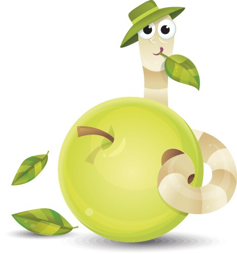 Worm in an apple Royalty Free Vector Image - VectorStock