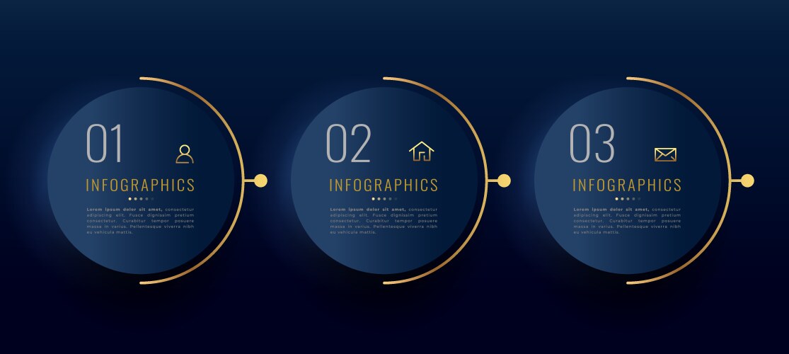 Three step infographic timeline diagram banner Vector Image