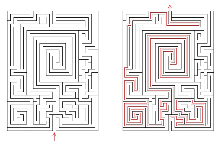 Rectangular labyrinth with entry and exit Vector Image