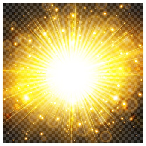Yellow sunburst on transparent background Vector Image
