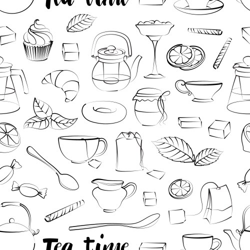 Green tea ceremony seamless pattern Royalty Free Vector