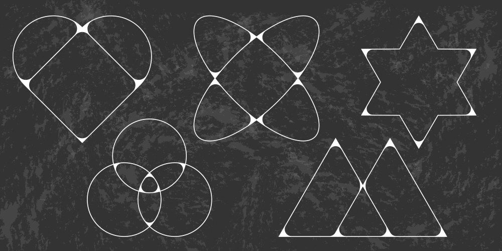 Y2k frames collection minimalistic linear Vector Image