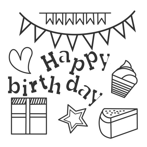 Happy Birthday Outline Vector Images (over 41,000)