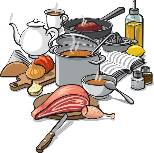 Cooking food Royalty Free Vector Image - VectorStock
