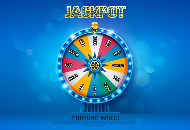 Fortune wheel spinning on bokeh background Vector Image
