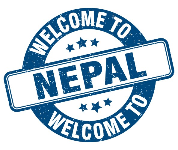 Welcome to nepal stamp round sign Royalty Free Vector Image