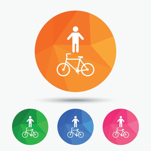 Bicycle and pedestrian trail icon cycle path Vector Image
