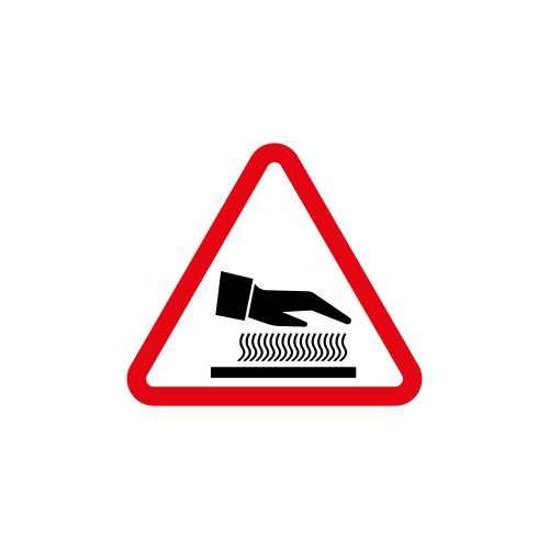 Caution hot surface sign dont touch heat burn Vector Image