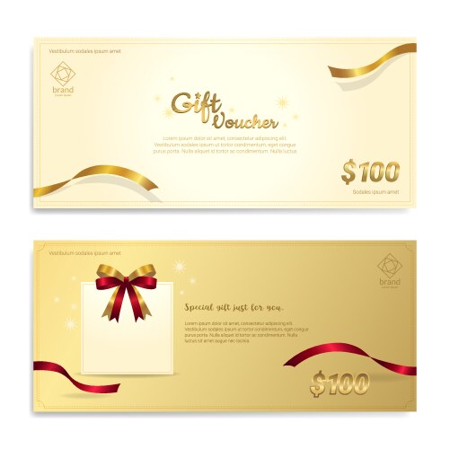 Elegant gift voucher or card template Royalty Free Vector