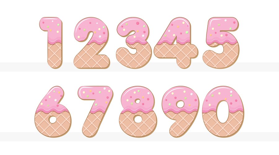 Ice Cream Numbers Vector Images (over 1,400)