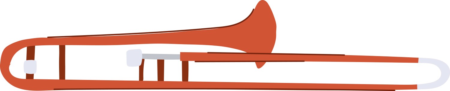 Brass trombone cartoon Royalty Free Vector Image