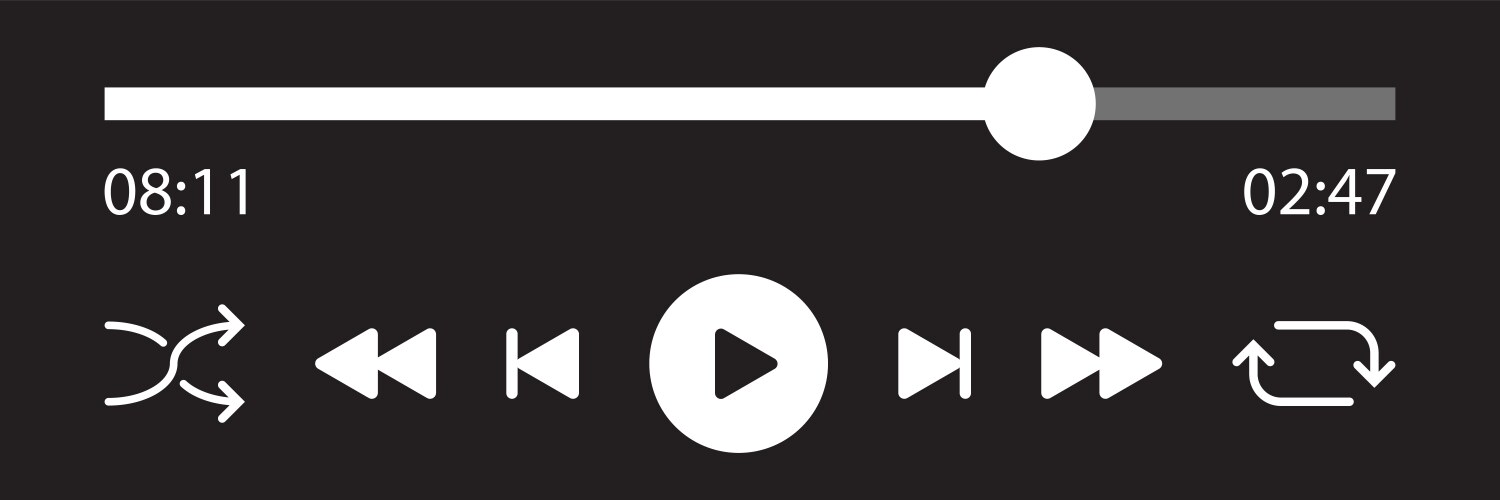 Play button icon in flat style music player Vector Image