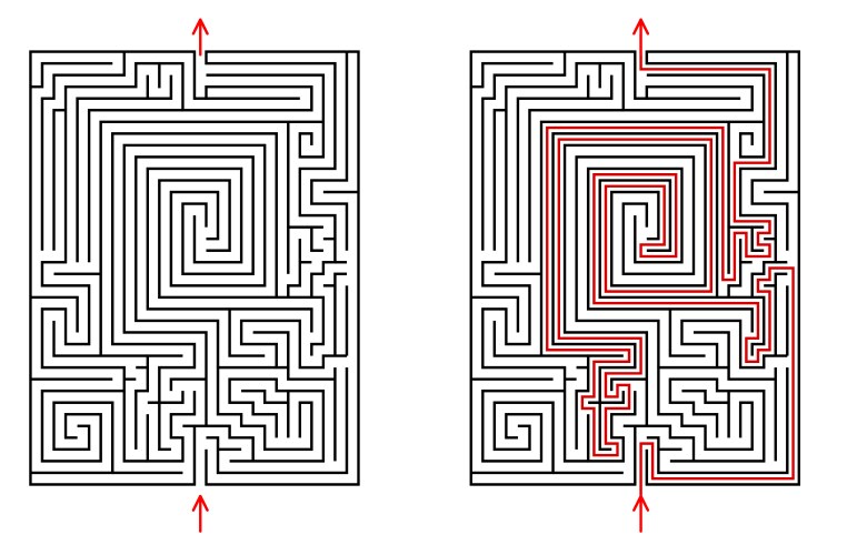 Rectangular labyrinth with entry and exit Vector Image