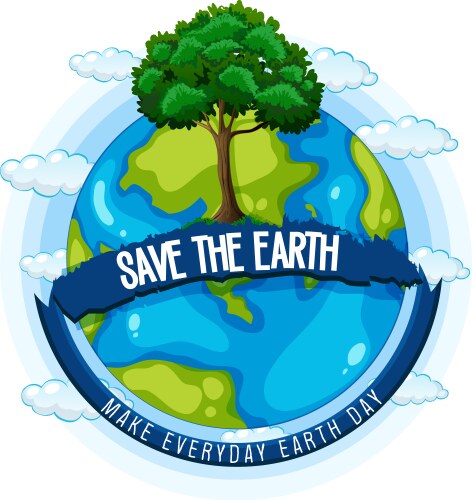 Save planet earth poster Royalty Free Vector Image
