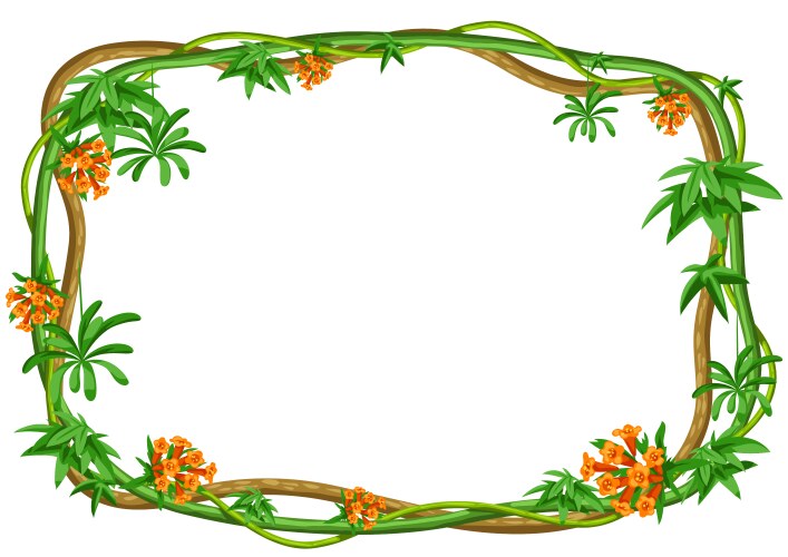 Cartoon jungle tropical liana frame border Vector Image