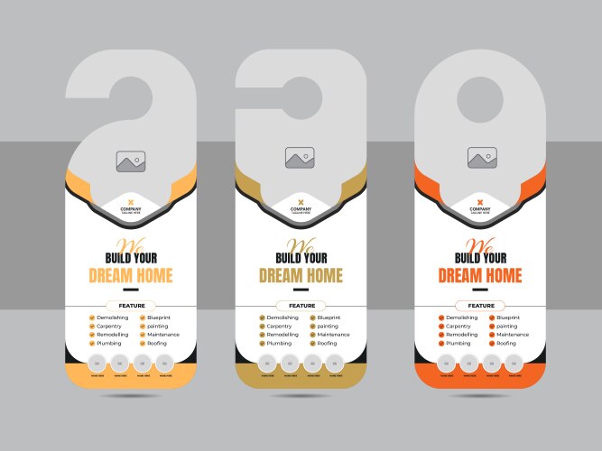 Construction home repair door hanger design Vector Image