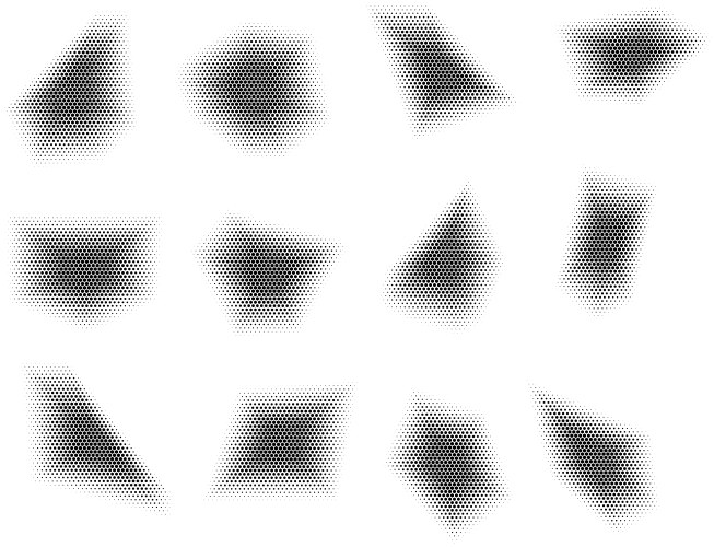Halftone hexagon pattern reprographic technique Vector Image