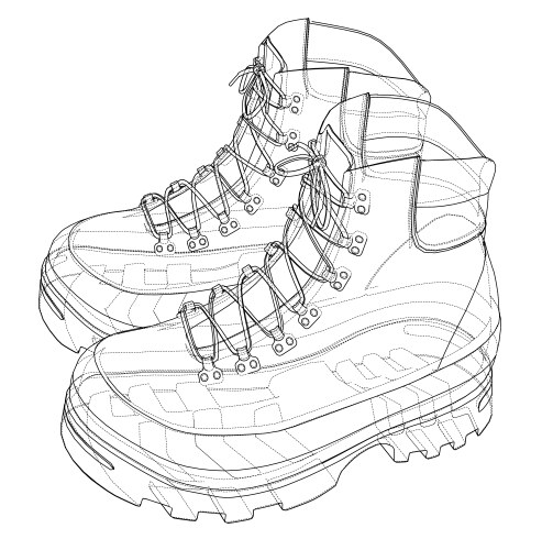 Mens boot concept rendering of 3d Royalty Free Vector Image